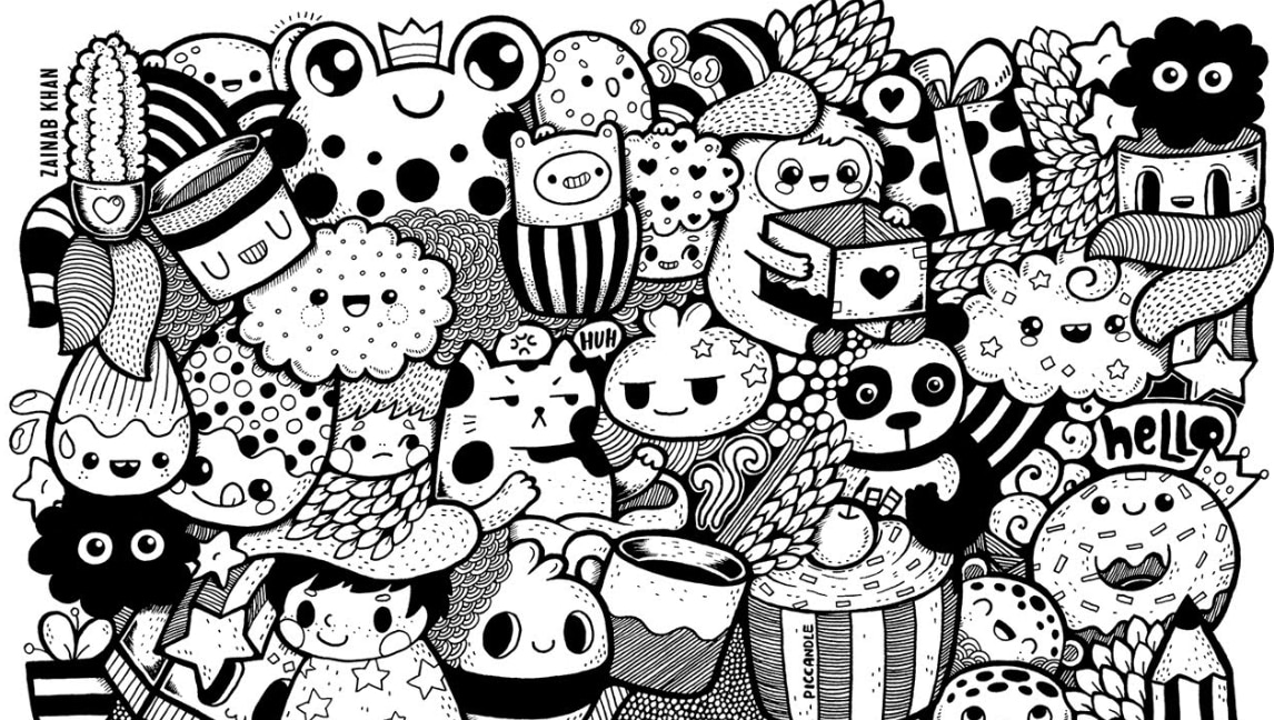 30+ Gambar Doodle Art Nama Huruf | Simple, Keren, Mudah